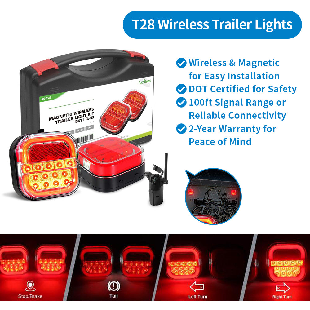 AgriEyes T28/T033/T212/T30B/T42 Halo Wireless Trailer Lights Kit, 2 Mo