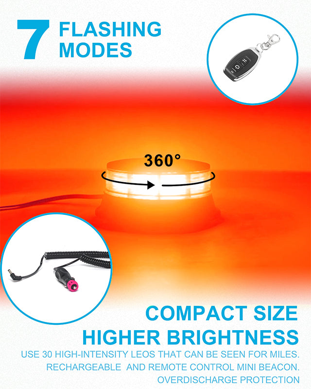 Agrieyes W16R Red Rechargeable Beacon Light Wireless With Remote – AgriEyes